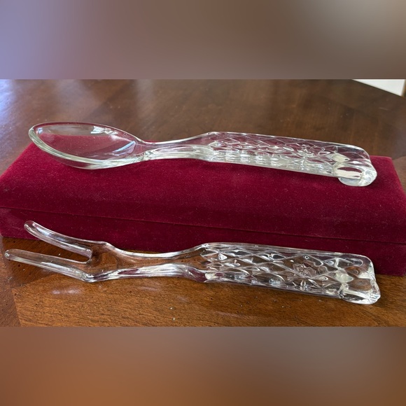 Accents | Vintage Anchor Hocking Crystal Glass Wexford Salad Fork Spoon ...